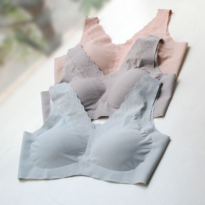 日系裸感飞机乳胶棉无钢圈文胸