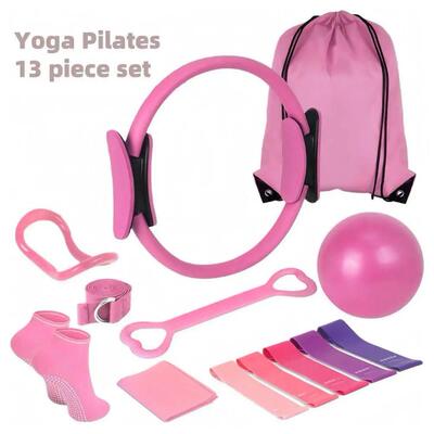 13Pcs Yoga Fitness Kit with Pilates Ring Yoga Ring Ball Figu