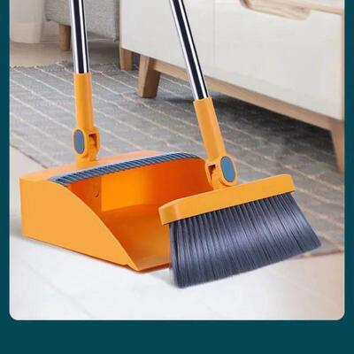 Folding Broom Dustpan Floor Brush Set Indoor Non-stick Hair
