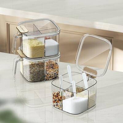 Four-compartment integrated seasoning box, household condime