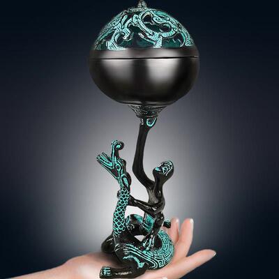 祥龙博山炉香薰炉纯铜香炉古玩摆件古董彷古青铜器文房铜器工艺礼