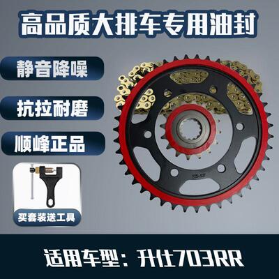 适用升仕703RR机车改装静音大齿盘炼轮齿轮525油封静音炼条三件套