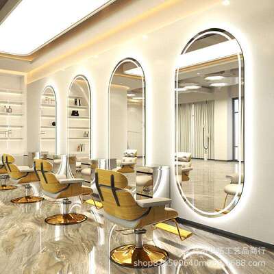 网红发理店镜子发廊专用镜台理店镜子发LF-206壁面挂式单剪发烫染