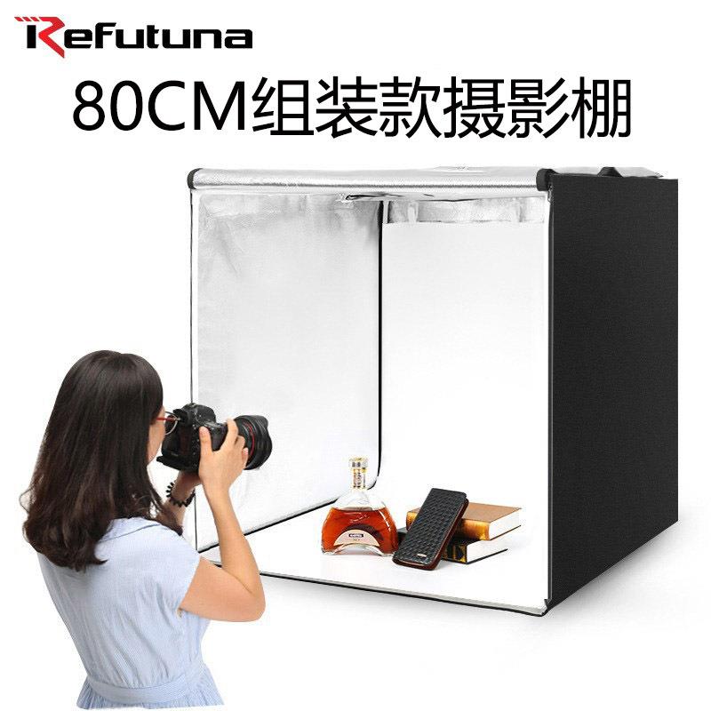 80cm摄影棚小型便携LED补光灯箱拍摄静物台背景板柔光箱