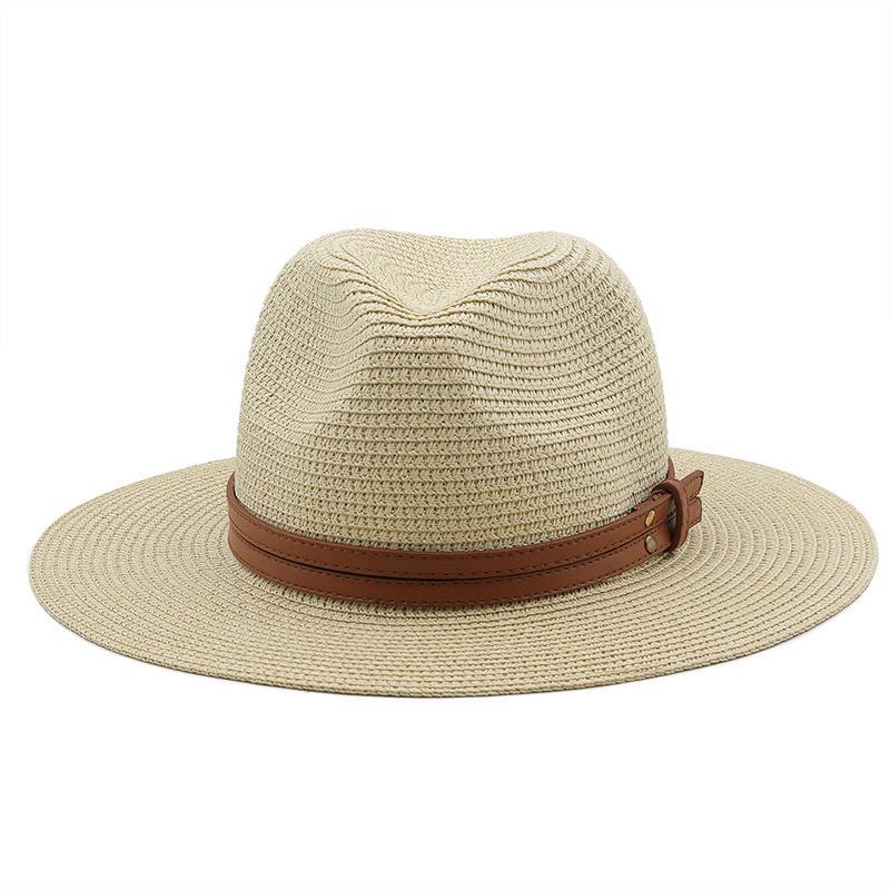 Straw Hat Beach Sun Cap 男女草帽礼帽户外沙滩防晒遮阳爵士帽夏