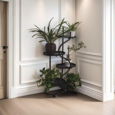 层带轮新款移架动架花客厅落地式置物架多阳台铁YYK艺花盆盆景摆