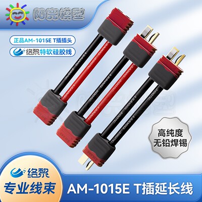 络黎T插头延长线AM-1015E插头转接头转接线锂电池充电器充电线