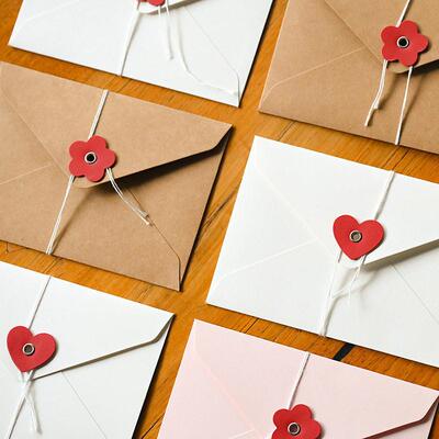 Premium Flower Love Binding Envelope Bag Storing Postcards