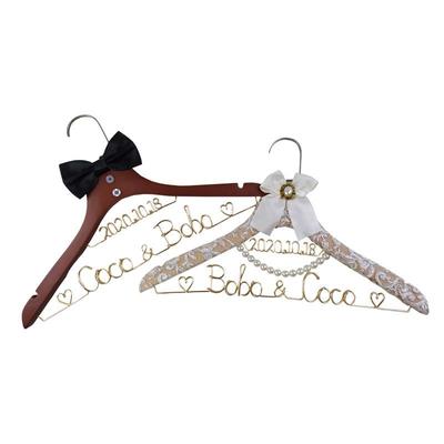 F76S9T7761K新娘婚礼蕾丝衣架手工禾实木衣挂结婚秀晨袍3喜婚纱架