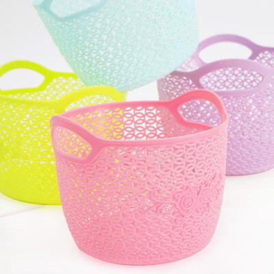 Multicolor Desktop Storage Baskets, Plastic Organizer Basket