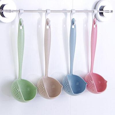 Wheat Straw Spoon, Combination of Soup Spoon and Slotted Spo