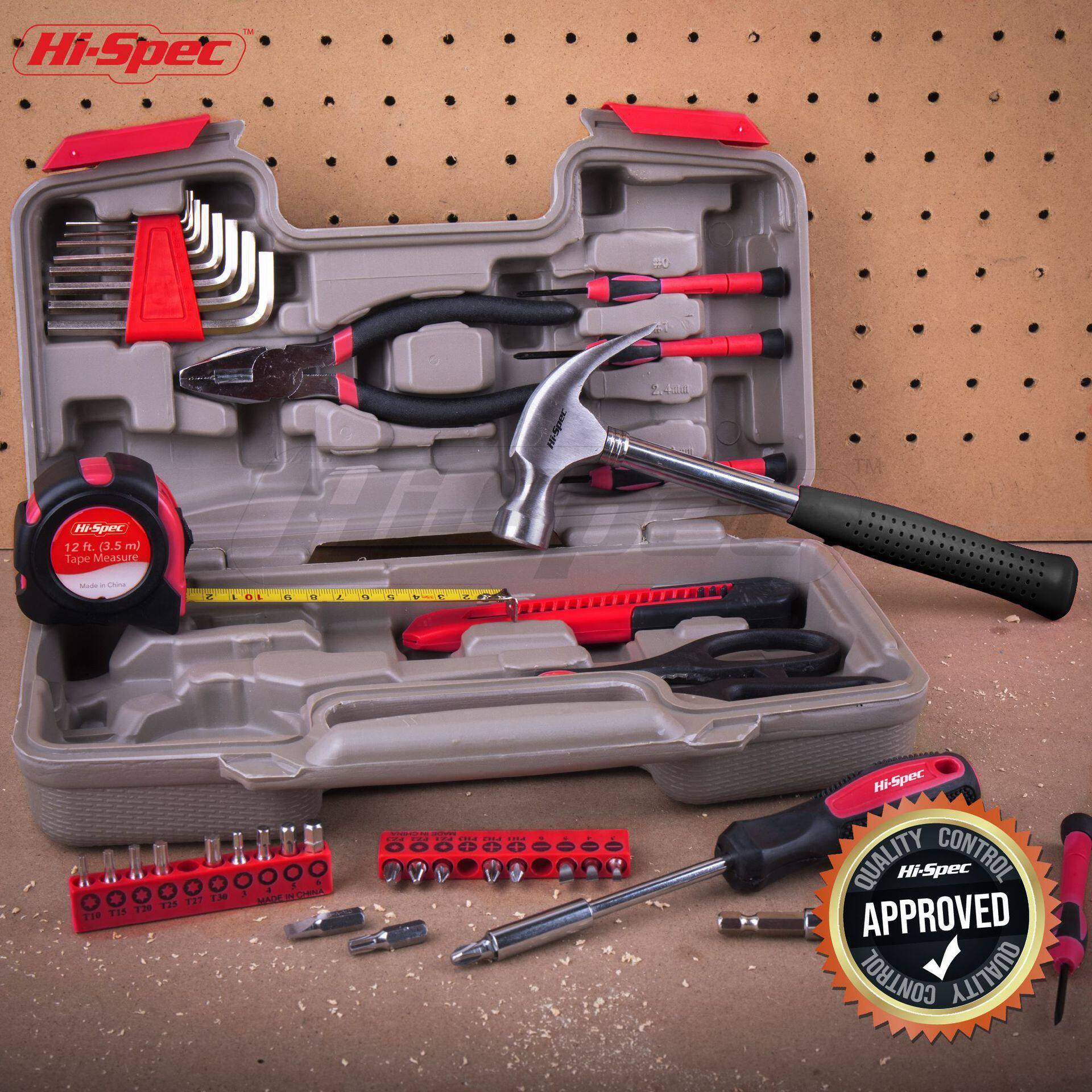 Hi-Spec 39件套家用工具套装组合五金工具日常工具箱家庭维修