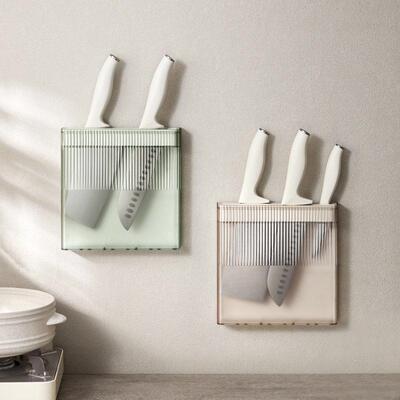 No-drill Wall-mounted Knife Rack Storage Shelf Kitchen Organ