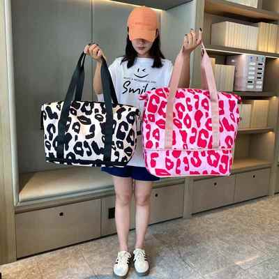 旅行包短途出差行李袋大容量奶牛纹旅游包登机包轻简住宿包健身包