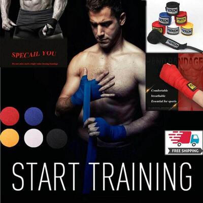 Cotton Strap Boxing Bandage Sanda Muay Thai MMA Hand Gloves