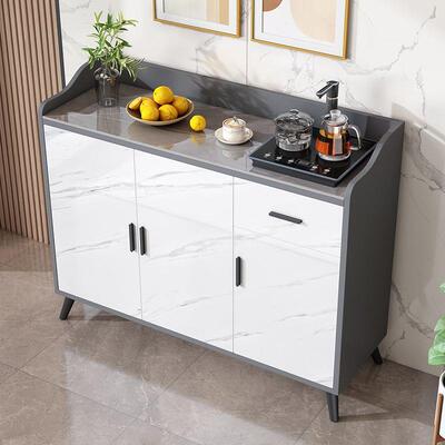 高档岩板餐边柜靠墙茶水柜加宽储物加厚背板环保组装置物柜储物柜