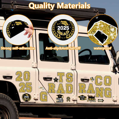 CT390 2025毕业季旅行磁性贴Congrats Grad节日装饰车身贴磁吸贴