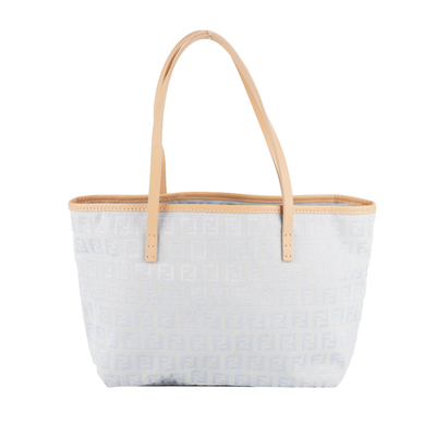 [9.8新]芬迪FENDI女士冰蓝色手提单肩包购物袋W3001公价9000