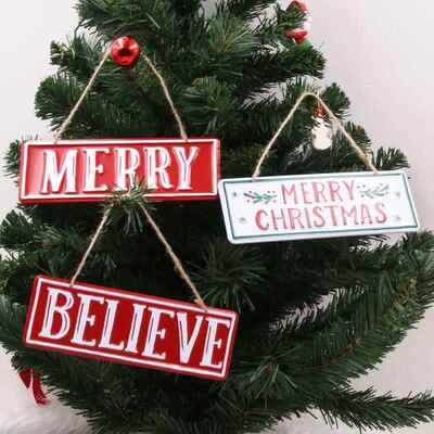 DIY Christmas welcome sign can be hung on the iron plate字牌