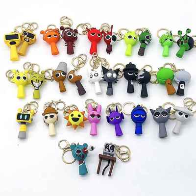 sprunkiplush节奏音乐盒子公仔钥匙扣高品质软胶金扣儿童书包挂件