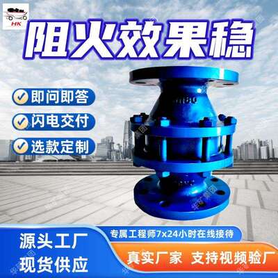 不锈钢管道阻火器密封严密管道阻火器安装简便DN65管道阻火器
