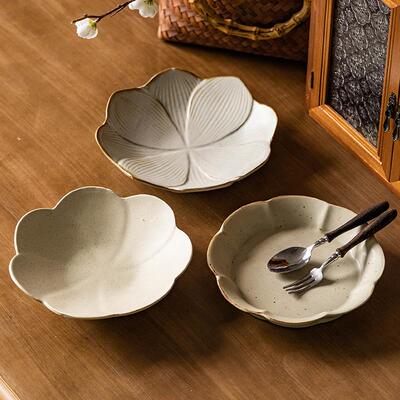 复KZZ蘸古陶具大合粗集手作粗陶餐厅沙餐拉料理碗民宿用菜盘料碟