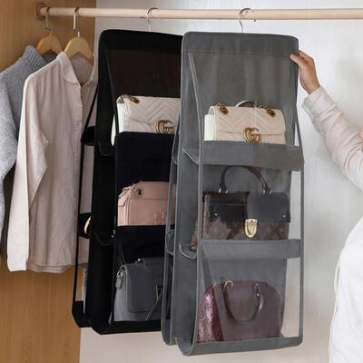 Hanging Storage Bag for Dormitory Wardrobe, Double-Sided Thi