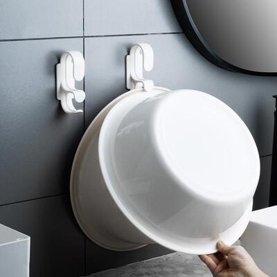 Creative Double-Layer Basin Hook Wall-Mounted Traceless Bath
