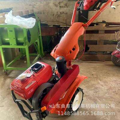 跨开境耕田新式微耕机柴油机机四驱旋耕机小型农油DAX用耕地汽翻