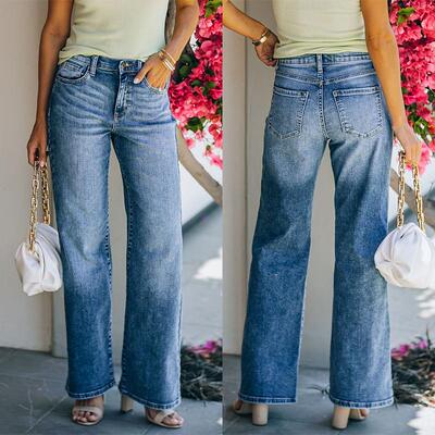 Women Waisted Jeans Stretchy Casual Wear Fashionable