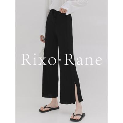 法国Rixo Rane?女性酷裤，高腰，开叉，阔腿，宽松，修身，休闲九