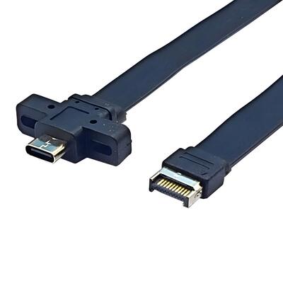 USB3.2GEN2*2挡板线TYPE-E转机箱type-C前置C母10G/20Gbps扁线同人AI