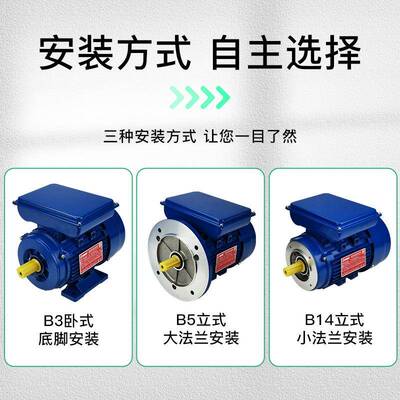 国标单相BYL80220v电动机250/370/550/750/1.1/1.5/2.2w马达农用