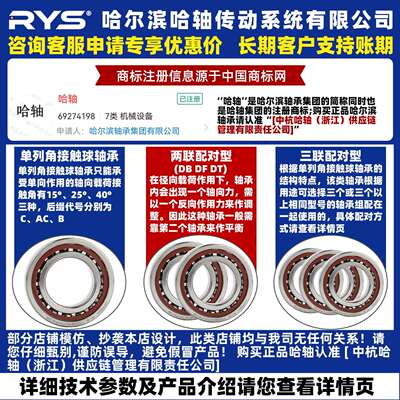 RYS 哈轴传动7004 7005 7006 7007 ACTA CTA P5 DB DT DF 配对
