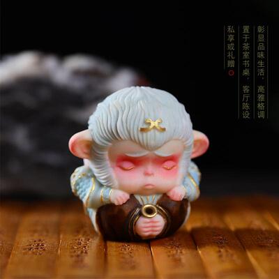 驼鹿角孙悟空小猴子线香插摆件家居茶桌书柜可爱动物小摆设装饰品