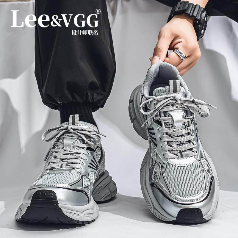 Lee&vgg官方潮牌高级感男鞋2025新款夏季透气运动休闲软底老爹鞋