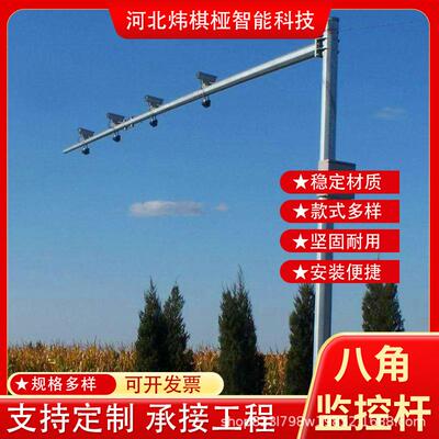 交通防撞道路护栏高速监控杆八角立杆3.54抓拍卡口监测摄像机