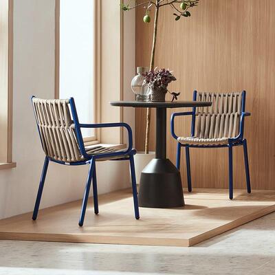 北欧户外桌庭院阳台网红藤椅茶摆组LMS-482合室外几奶茶店咖啡厅