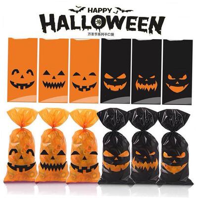 100pcs Halloween candy snack cookie packing transparent bag