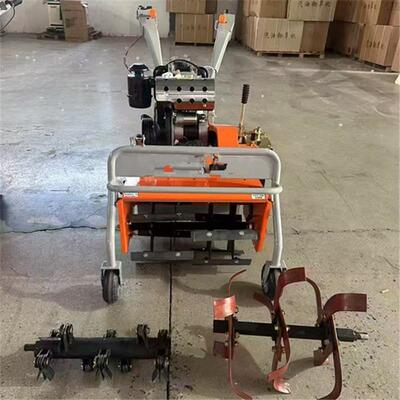 22UPK5新款全齿小型汽油柴除草机四驱轮农用微耕松土锄油0草开沟