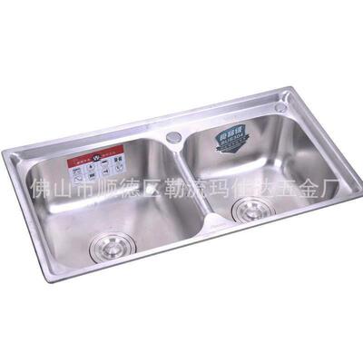 价热销US304不锈钢水一槽体拉伸小R厂双水槽厨房水槽菜8143中圆盘