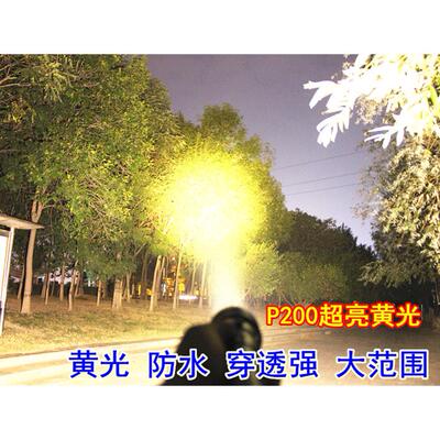 正品赶潜海P200白光黄光水手0电下筒水白专业抓鱼2665超亮强光P90