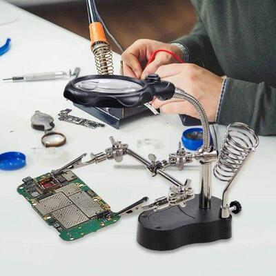 Magnifying Glass Soldering Station with LED Light Soldering