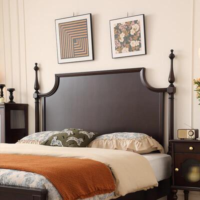 美式村实木床SA-1133主卧中古风双人1.乡8m床高端法米式15储物大