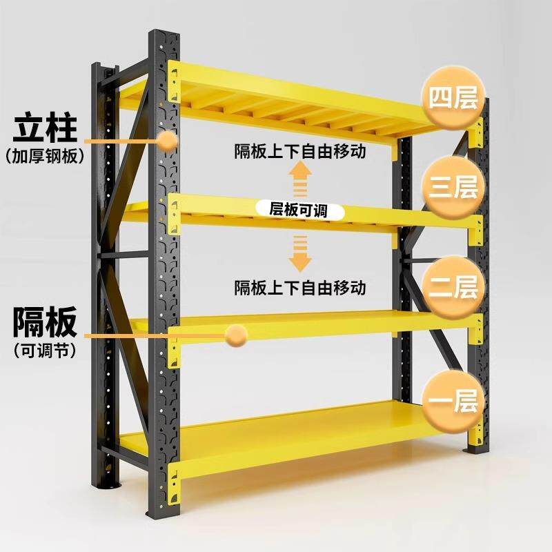 洞洞板货架置物架碳钢重型仓储仓库多层铁架储物架收纳桌布