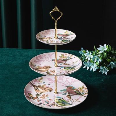 高档复品古轻奢甜台果盘ns风陶瓷示-架家i用婚礼点心聚餐展茶点盘