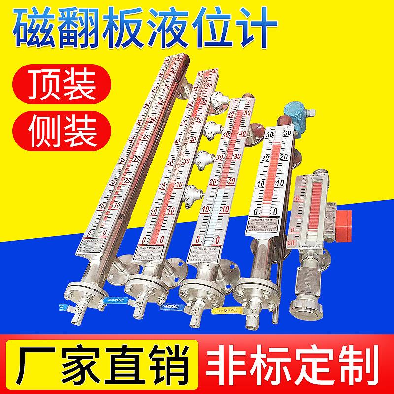 顶装侧装 磁翻板液位计 防蚀耐高温 带4-20ma远传磁性浮子液位计