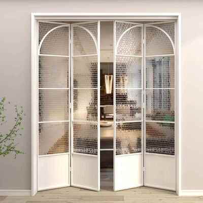 铝合金折叠门开放式厨房门卫生间浴室玻璃隔断阳台推拉无轨道隐形