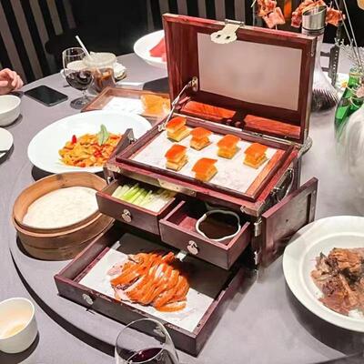 血雕花OXA嫦娥月甜品箱烤鸭箱镜紫檀盒檀首饰珠宝箱奔家居工艺礼