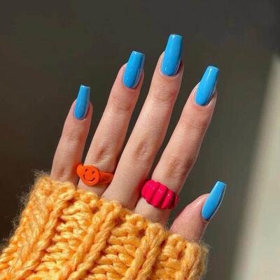 24pcs/1Set Detachable Long Coffin Fake Nails European